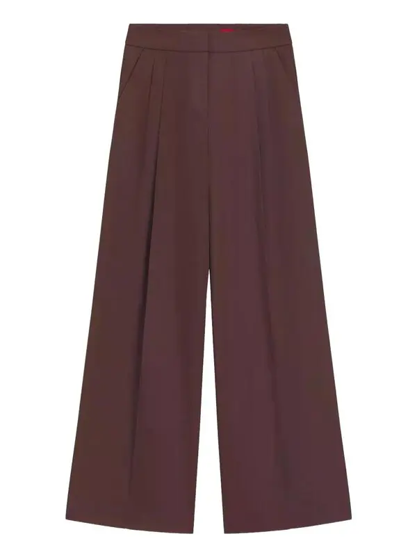 Hugo Pleated Wide-leg Trousers - Brown