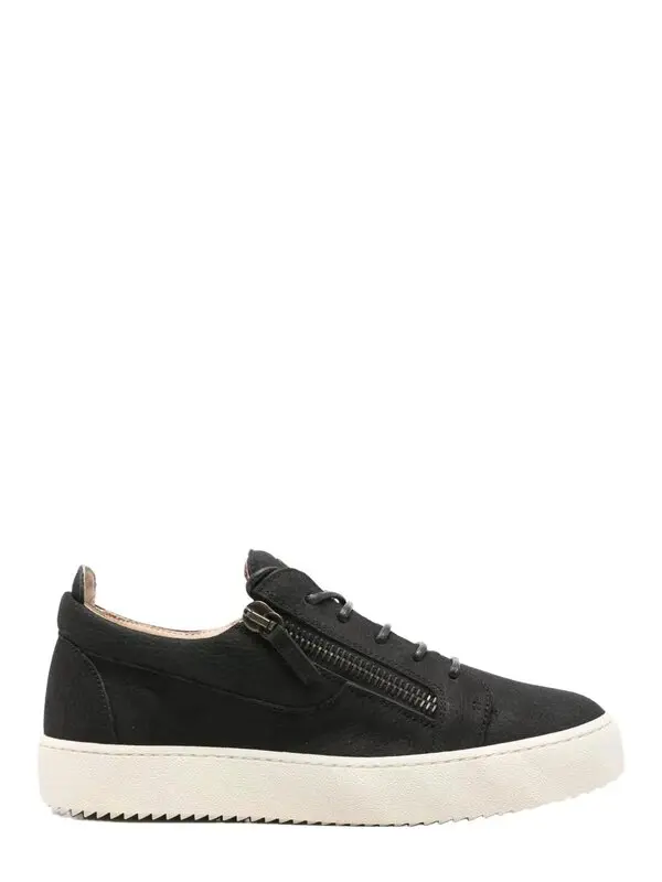 GIUSEPPE ZANOTTI Lace-up Sneakers With Zip Detail - Black