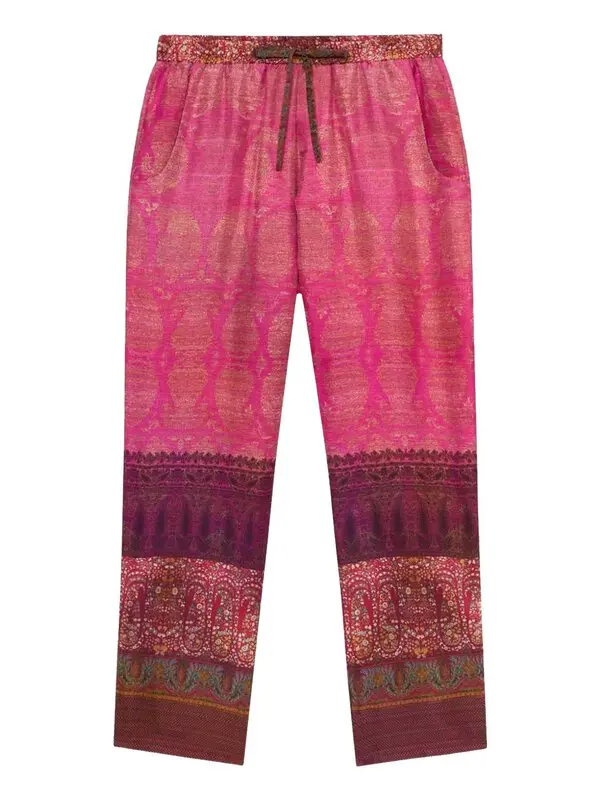 PIERRE-LOUIS MASCIA Paisley Print Drawstring Trousers - Pink