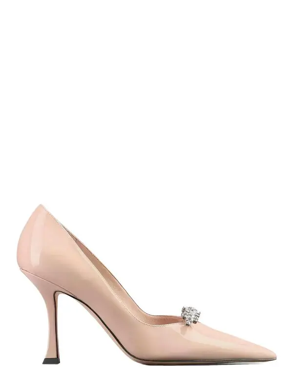 JIMMY CHOO 90mm Belinda Patent-leather Pumps - Neutrals