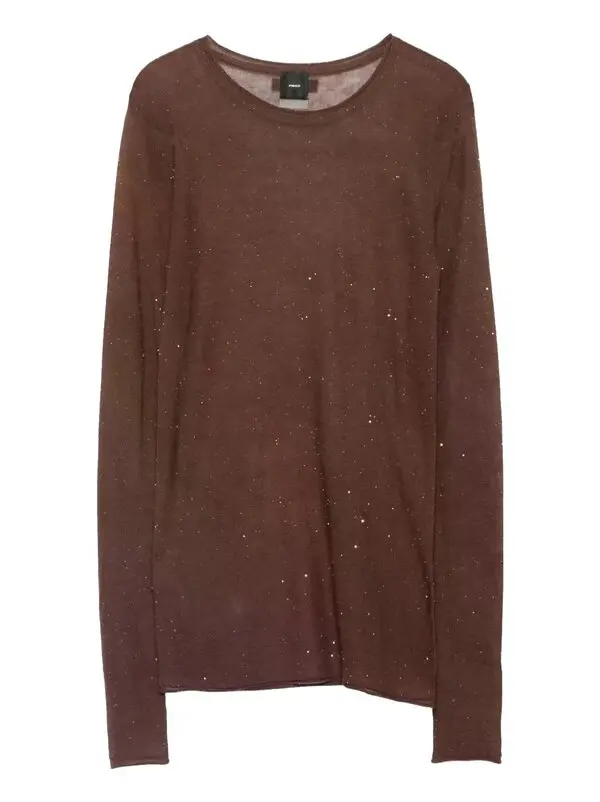 Pinko Round-neck Long-sleeve T-shirt - Brown