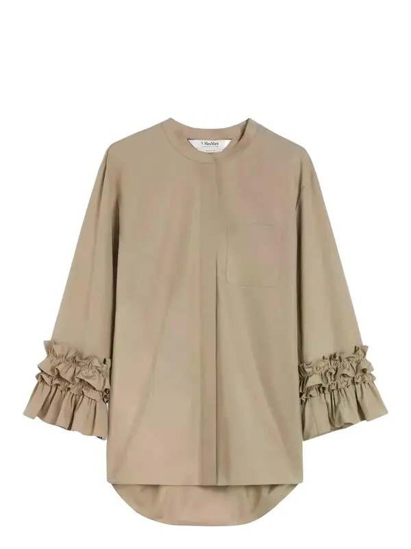 Max Mara Ruffle-sleeve Shirt - Neutrals