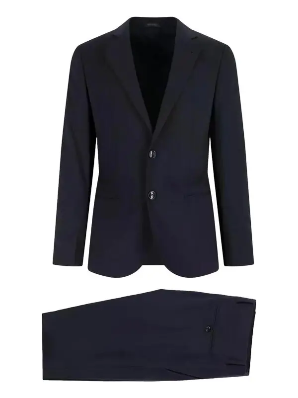 Giorgio Armani Three-button Wool Suit - Blue