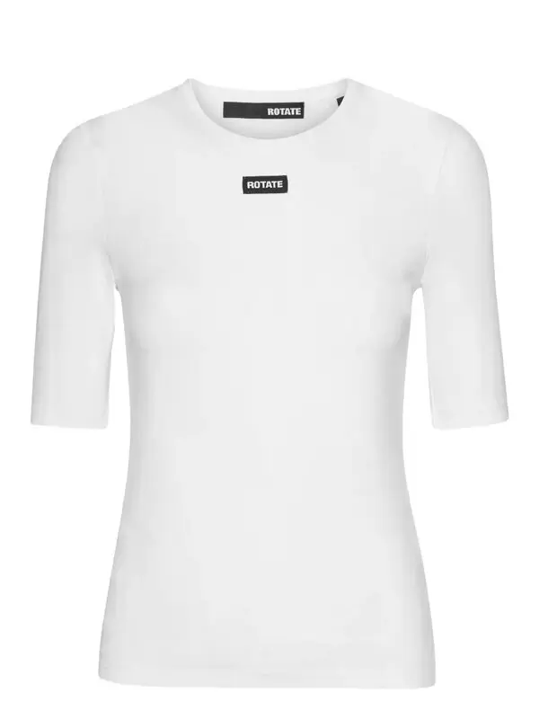 ROTATE BY BIRGER CHRISTENSEN Logo-patch Short-sleeve T-shirt - White