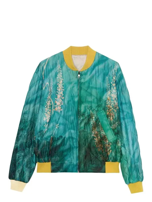 PIERRE-LOUIS MASCIA Silk Bomber Jacket - Blue