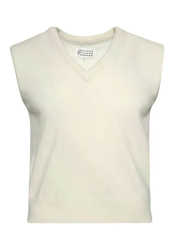 MAISON MARGIELA V-neck Cropped Vest - White