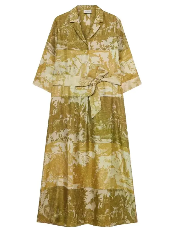PIERRE-LOUIS MASCIA Aloe Silk Maxi Dress - Yellow