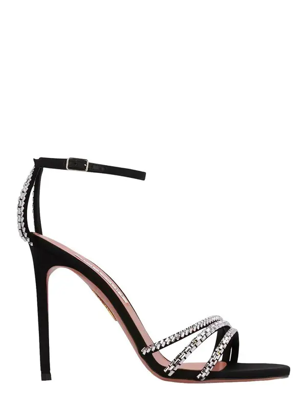 AQUAZZURA Milagros Embellished Stiletto Heeled Sandals - Black