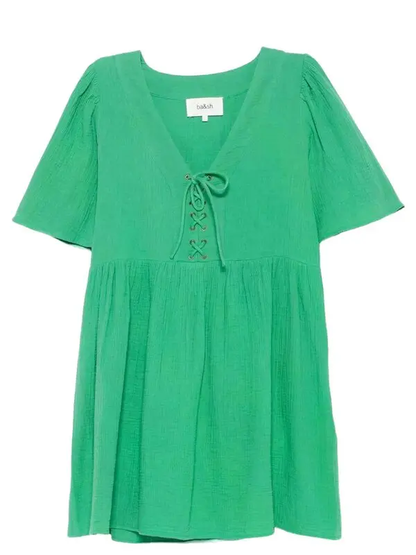 Ba&sh Lace-up Mini Dress - Green