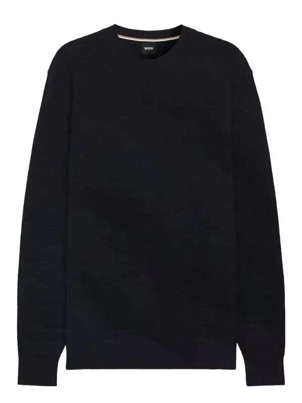 BOSS Crew Neck Cotton Sweater - Blue