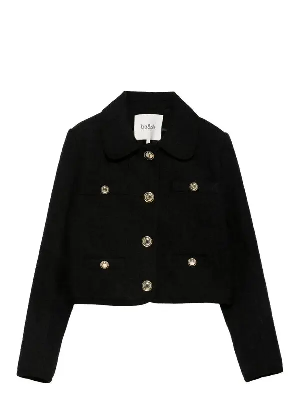 Ba&sh Gold-button Cropped Jacket - Black