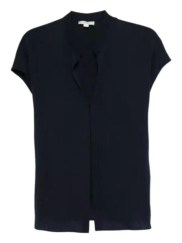 Vince V-neck Short-sleeve Blouse - Blue