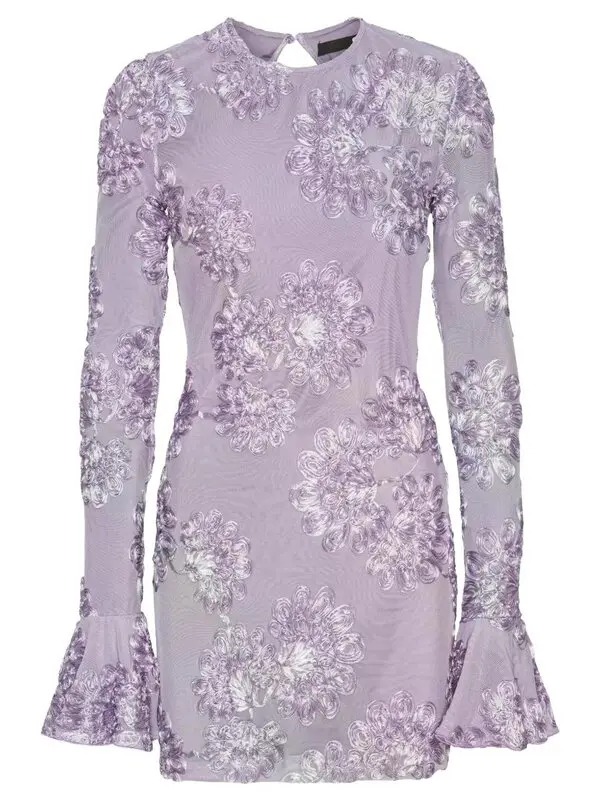ROTATE BY BIRGER CHRISTENSEN Floral Mesh Dress - Purple