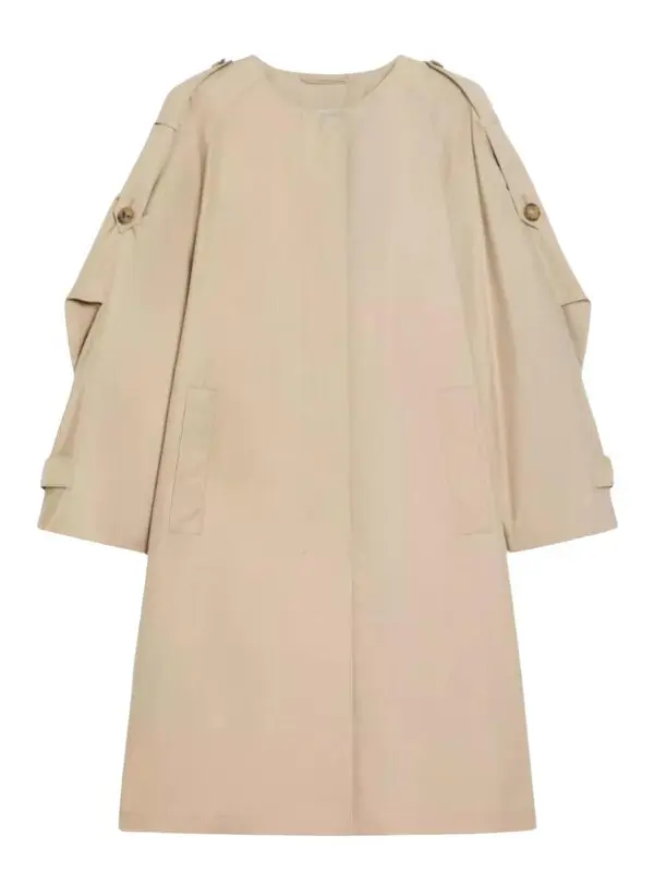 Max Mara Collarless Trench Coat - Brown