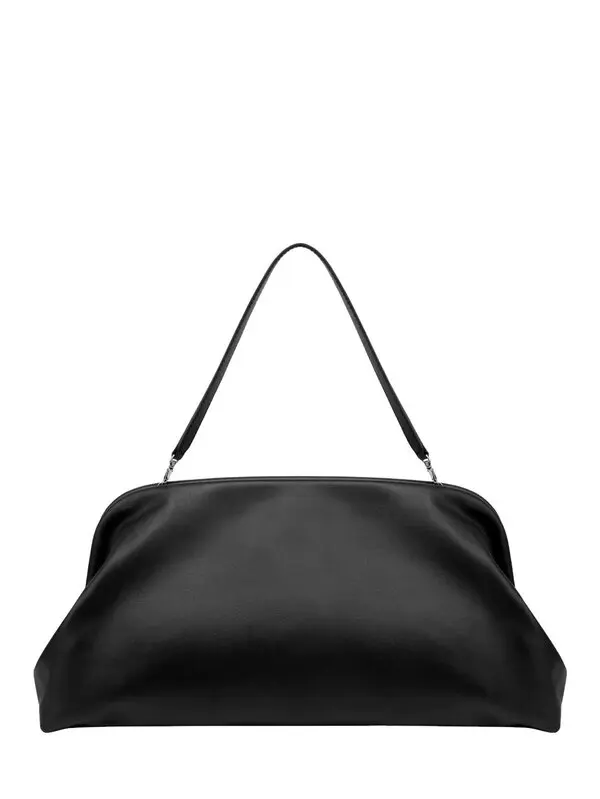 Alberta Ferretti Satin Clutch With Detachable Strap - Black