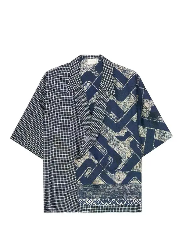 PIERRE-LOUIS MASCIA Printed Silk Shirt - Blue