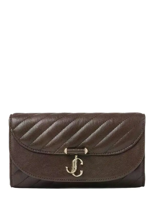 JIMMY CHOO Curve Quilted Clutch - Brown