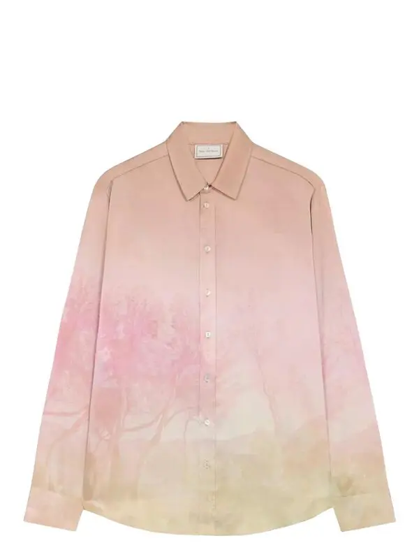 PIERRE-LOUIS MASCIA Landscape-print Shirt - Pink