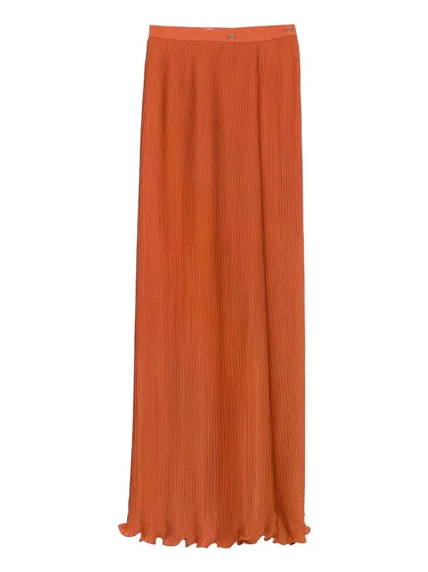 Elie Saab Ribbed Ruffled Skirt - Orange