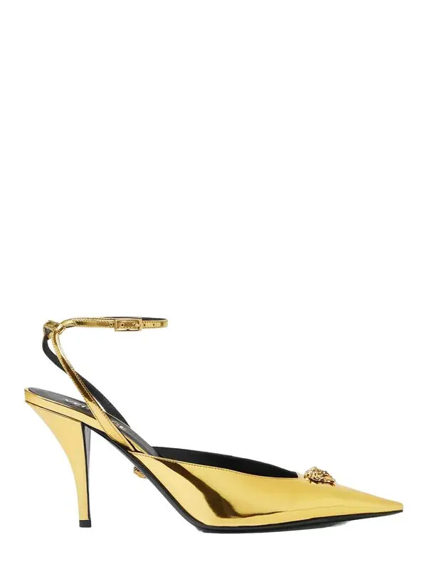 Versace 85mm Pointed-toe Pumps - Gold