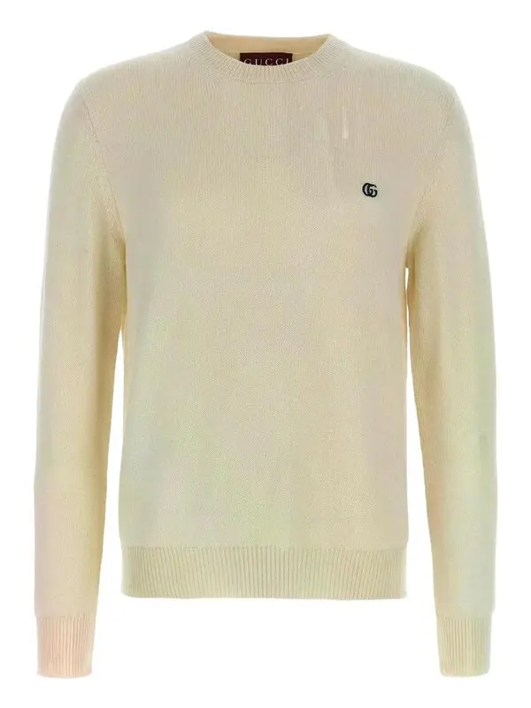 Gucci Logo-embroidered Wool Sweater - Neutrals