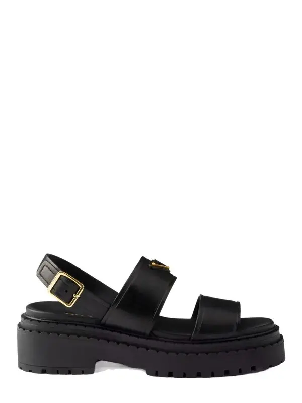 Prada Buckle-strap Platform Sandals - Black