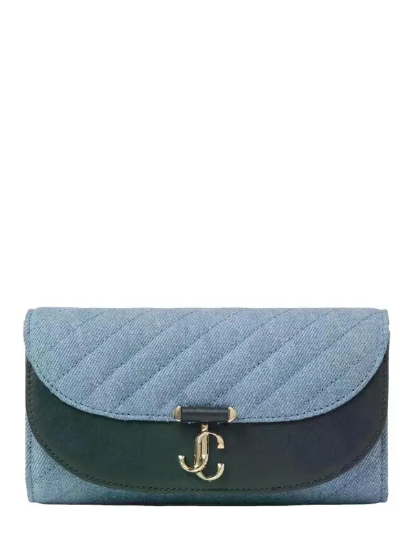 JIMMY CHOO Quilted Clutch With Chain Strap - Blue