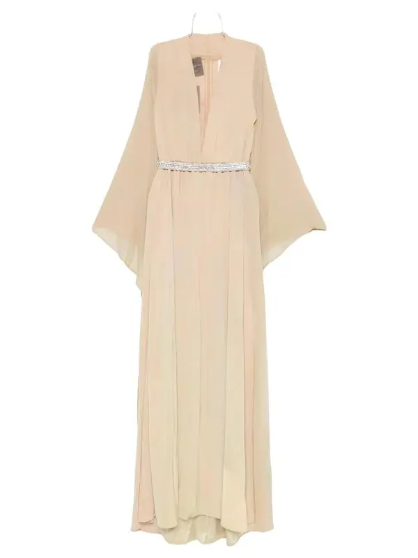 STEPHANE ROLLAND Embellished Belt Maxi Dress - Neutrals
