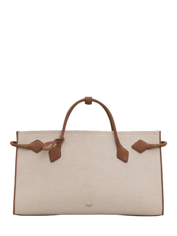 Alaïa Le Teckel Canvas Tote - Neutral