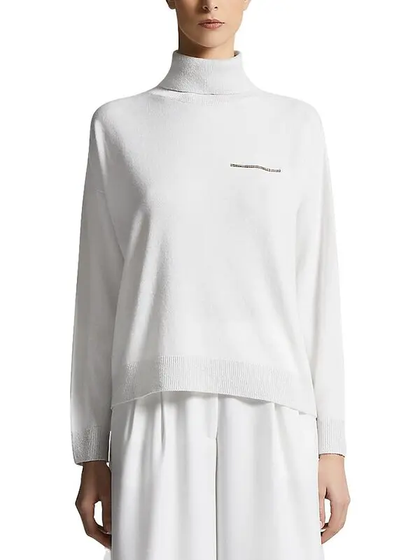 Peserico Cashmere Turtleneck Sweater - Natural White
