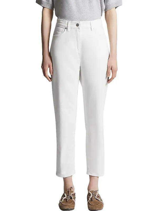 Peserico Mid-rise Straight Denim Jeans - Natural White