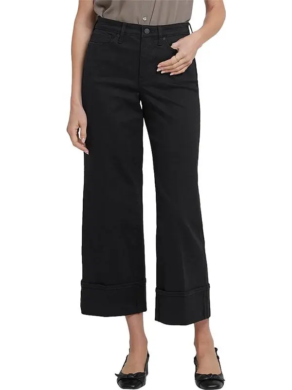 NYDJ Teresa High-rise Wide Leg Jeans - Black