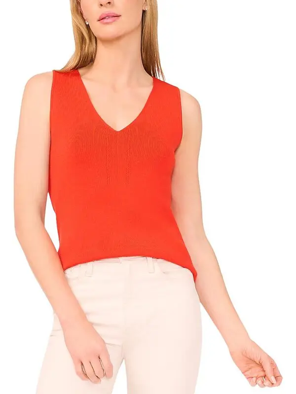 Ted Baker London V-neck Sleeveless Top - Spicy Orange