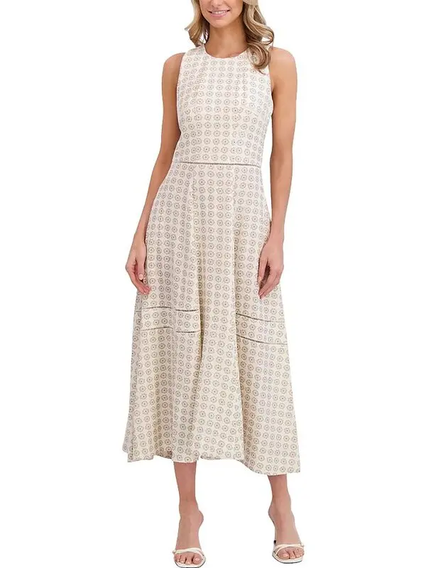 Ted Baker London Sleeveless High Neck Midi Dress - New Ivory