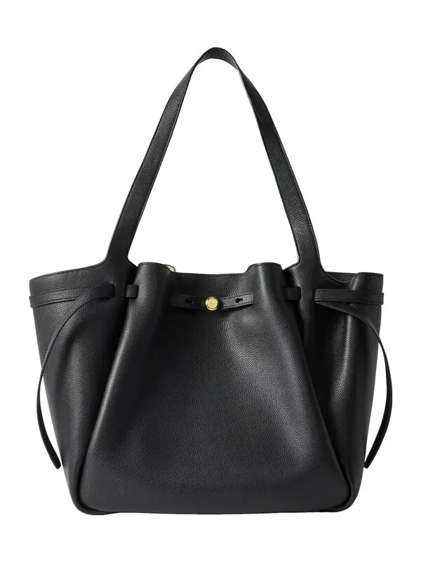 Tory Burch Romy Textured-leather Tote - Black