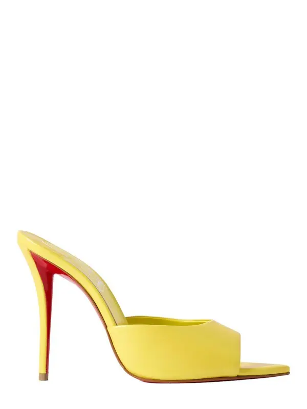 CHRISTIAN LOUBOUTIN Miss Z 100 Leather Mules - Yellow