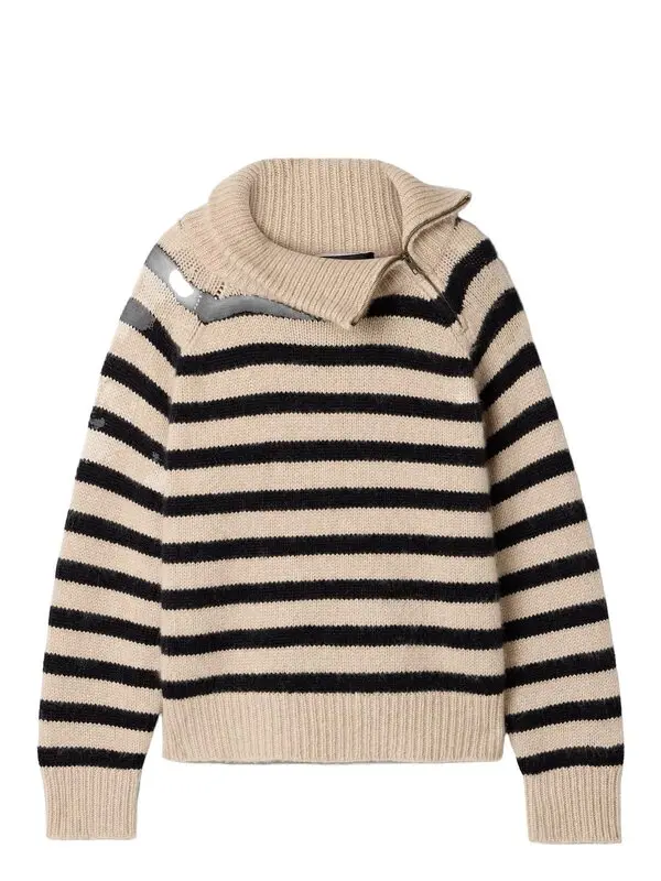 NILI LOTAN Raelynn Striped Cashmere Sweater - Neutrals