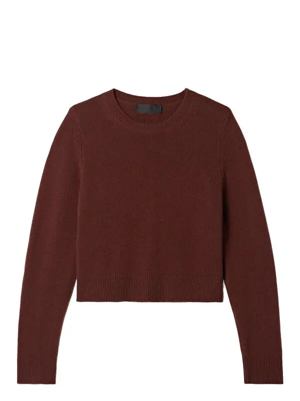 NILI LOTAN Venus Cropped Cashmere Sweater - Red