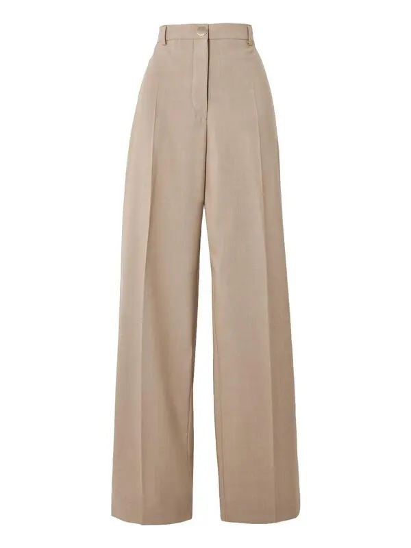 sportmax - Salvo Pleated Grain De Poudre Wool Wide-Leg Pants