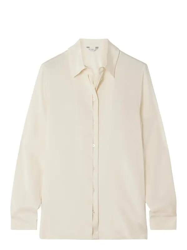 Max Mara Avion Silk-blend Shirt - Neutrals