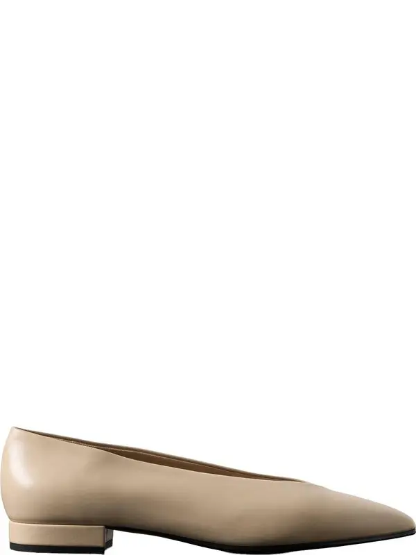 Loro Piana Rebecca Leather Point-toe Flats - Neutrals