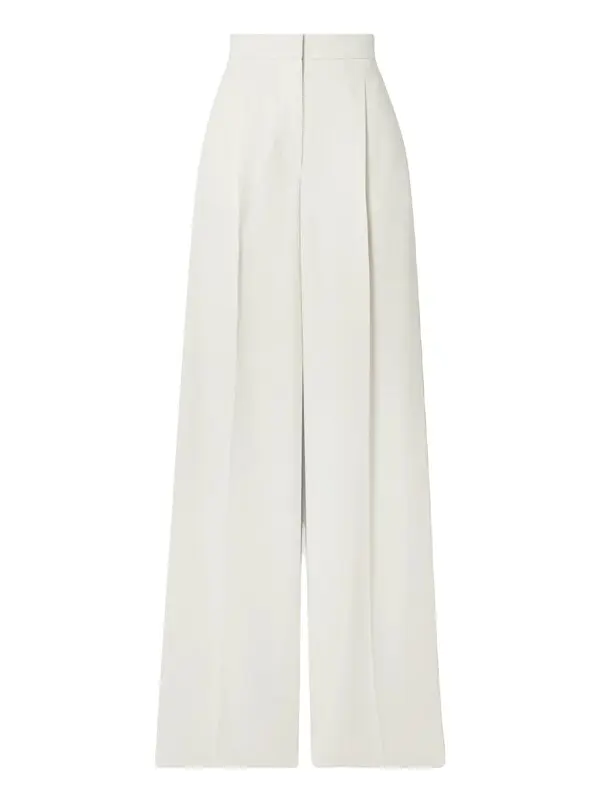 Max Mara Manetta Pleated Cady Wide-leg Pants - White