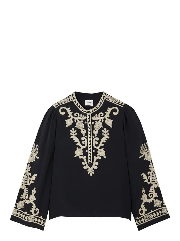 MARANT ETOILE Falonne Embroidered Blouse - Black