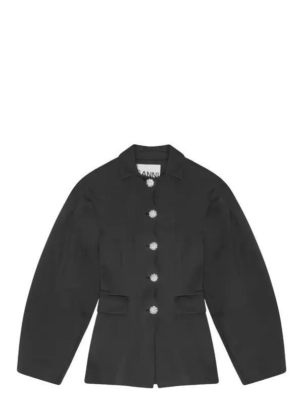 GANNI Balloon-sleeve Jacket - Black