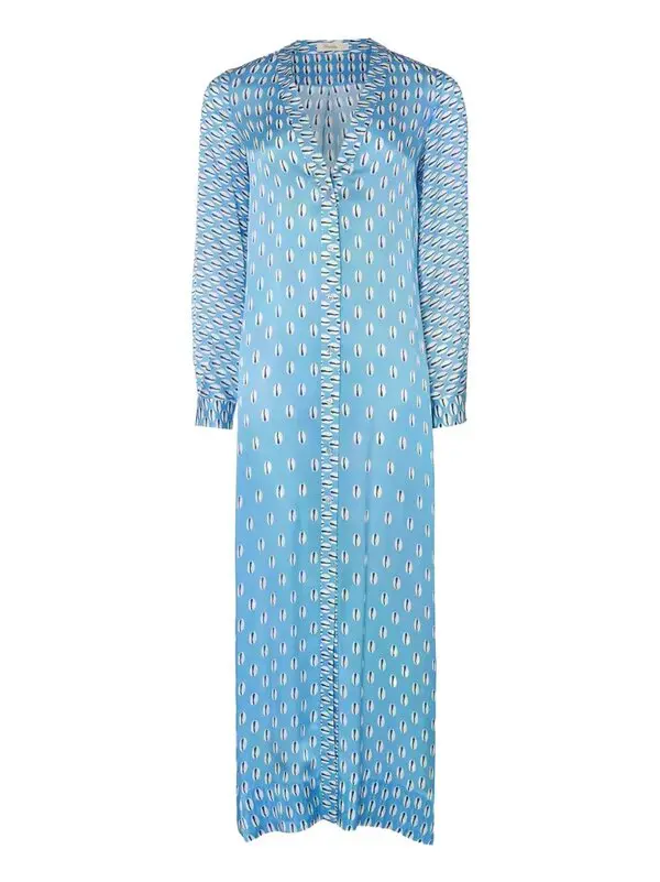 TEMPERLEY LONDON Cowrie Print Silk Coat - Blue