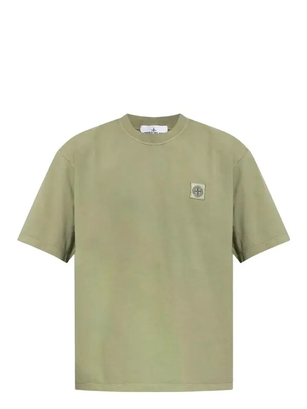 Stone Island Logo-patch Cotton T-shirt - Green