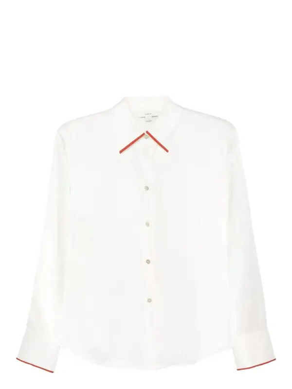 Vince Collar-detail Silk Shirt - White