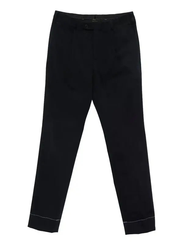 Brioni Contrast-stitching Trousers - Blue