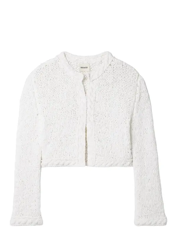 Khaite Genevieve Cropped Cardigan - White