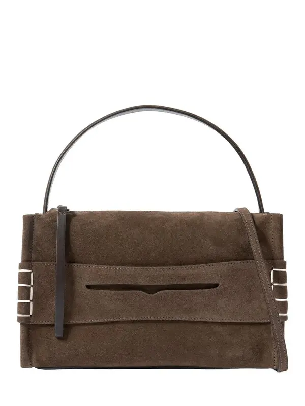 JW Anderson Loafer Suede Shoulder Bag - Brown